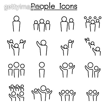 People icon set in thin line style 이미지 (1005234644) - 게티이미지뱅크