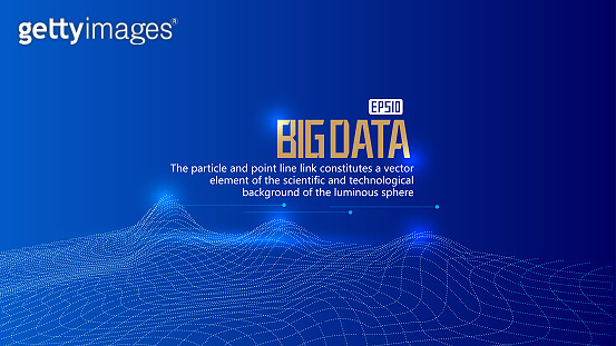 Big Data visualization. Vector abstract 3D network background. Visual data complex. Intelligence ...