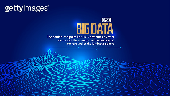 Big Data visualization. Vector abstract 3D network background. Visual data complex. Intelligence ...