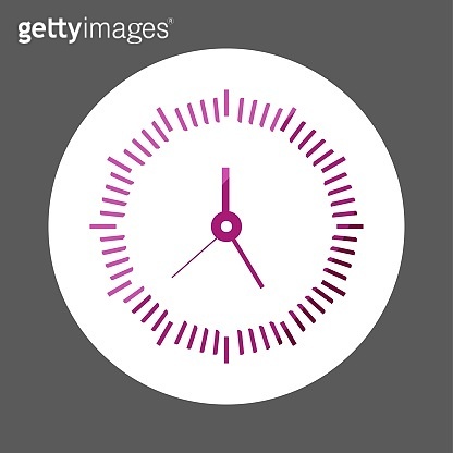 Clock icon colored sticker vector illustration. Office clock ...