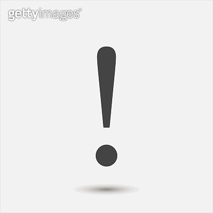 Danger sign flat icon on gray background. Flat image symbol of ...