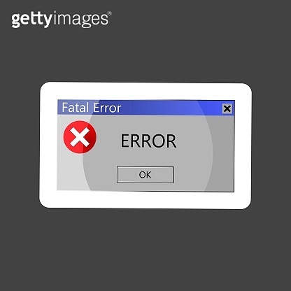 Warning message about an error in the operating system. Vector ...