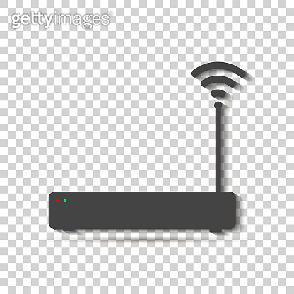 Wi-Fi transmitter vector icon on transparent background. Wi-Fi logo ...