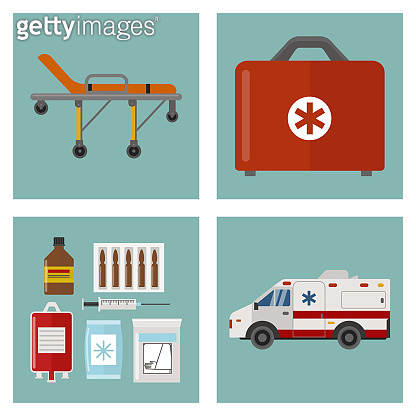 Ambulance icons medicine health emergency hospital urgent pharmacy ...