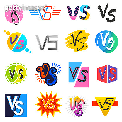 VS vector versus lettering symbol v s in explosion fight or comic style ...