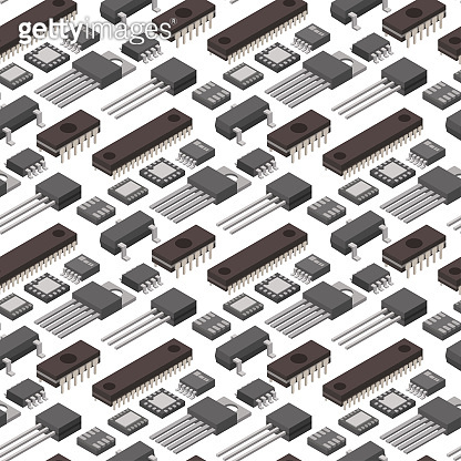 Microchip computer vector isometric chip technology processor circuit ...
