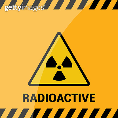 Radioactive zone, vector sign or symbol. Warning radioactive zone in ...