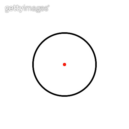 Simple sniper crosshairs with red aim dot (1074883884) - 게티이미지뱅크