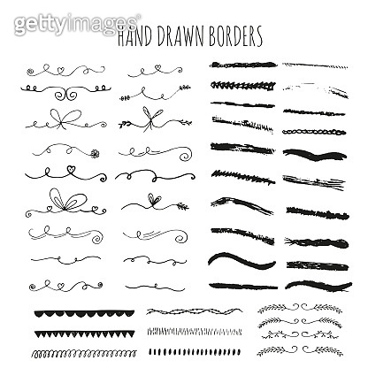 Collection of handdrawn borders. Cute and unique swirls and dividers ...
