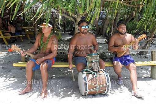 Pacific Island men play music in Rarotonga Cook Islands 이미지 (939395776 ...