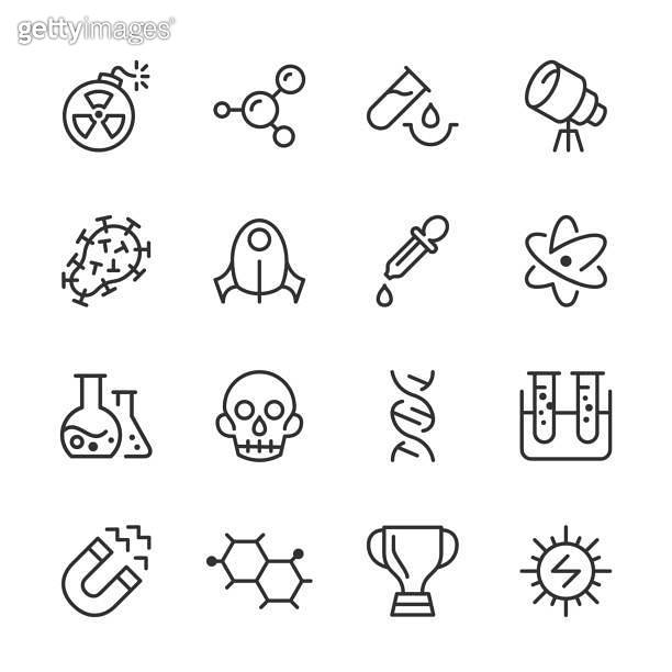 Science experiment outline icon set 이미지 (1014672994) - 게티이미지뱅크