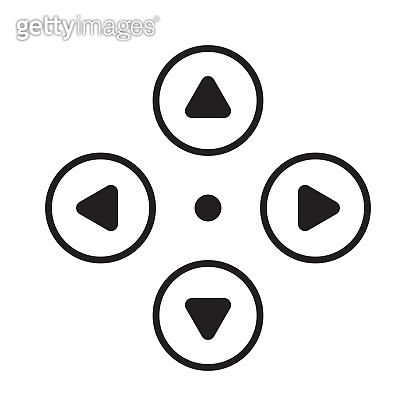 Game control. Video game controller. D-pad icon. Up, down, left and ...