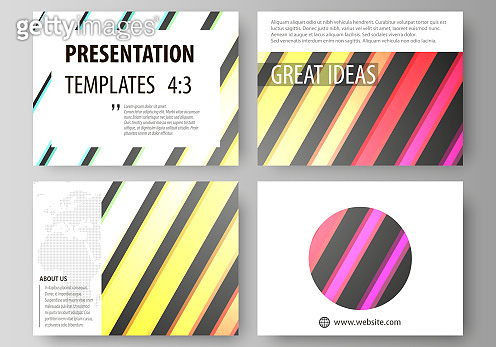 Set of business templates for presentation slides. Vector layouts in ...
