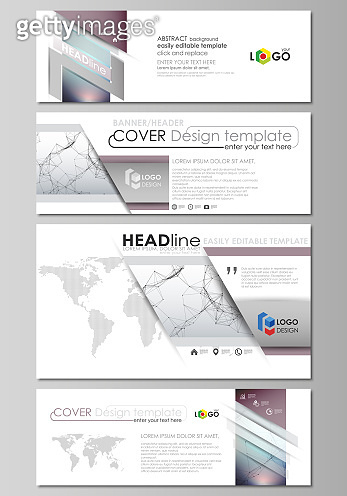Social media and email headers set, modern banners. Abstract design ...