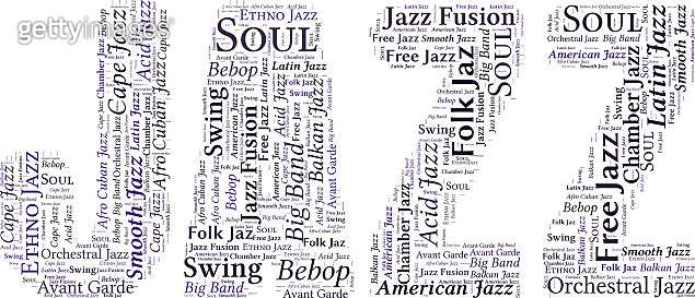 Vector Word Cloud with the word of Jazz on white background 이미지 ...
