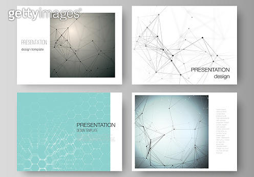 The minimalistic abstract vector layout of the presentation slides ...