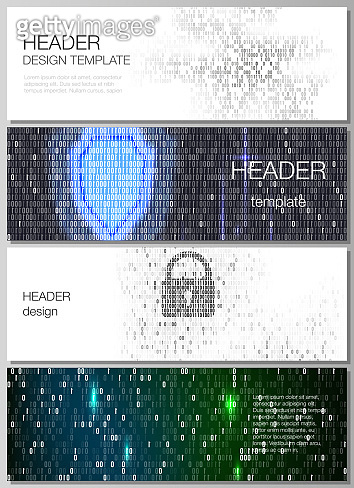 The minimalistic vector illustration of the editable layout of headers ...