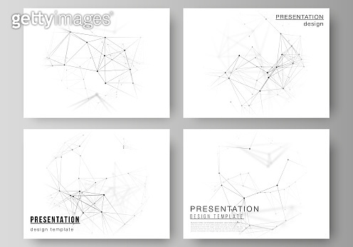 The minimalistic abstract vector layout of the presentation slides ...