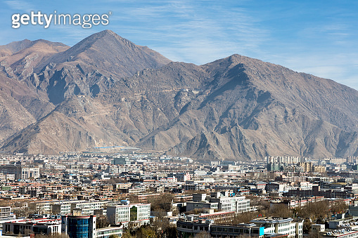 Aerial View of Lhasa Valley, Tibet Autonomous Region, China 이미지 ...