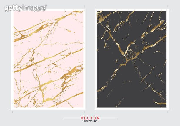 Gold marble cover background, Vector set template, Fully editable color ...