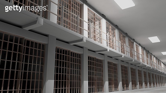 Rows of prison cells, prison interior. 이미지 (1011924762) - 게티이미지뱅크