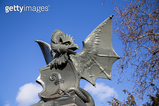 Basilisk Statue in Basel, Switzerland (910088938) - 게티이미지뱅크