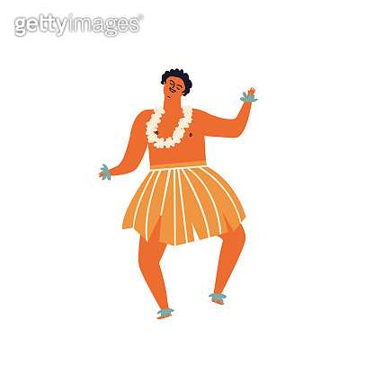Men dancing Hula hawaiian dance illustration 이미지 (927380414) - 게티이미지뱅크