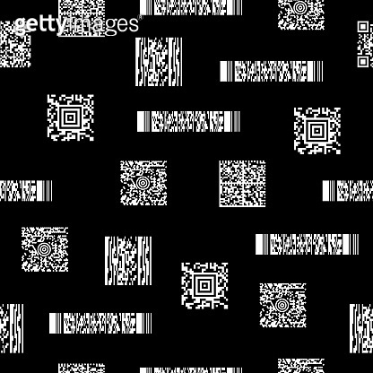 Seamless black and white pattern with barcodes (1012484486) - 게티이미지뱅크