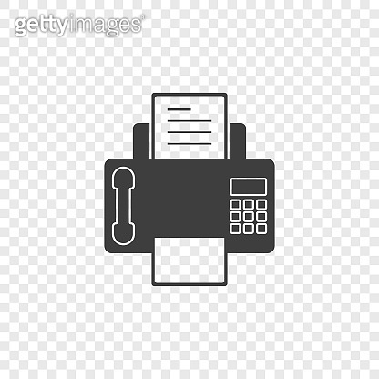 A minimalistic fax icon with a handset. Vector on a transparent ...