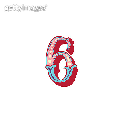 number 6 lettering (999781798) - 게티이미지뱅크