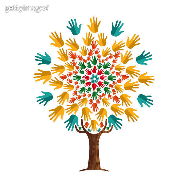 Human hand tree concept for community help 이미지 (988675840) - 게티이미지뱅크