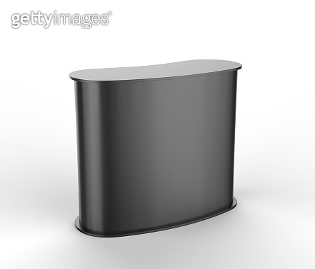 Black blank curved exhibit promotional counter advertising POS POI PVC ...