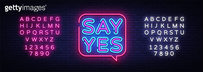 Say Yes neon signs vector. Say Yes text Design template neon sign ...