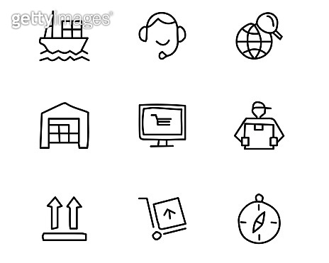 shipping hand drawn icon set design illustration, hand drawn style ...