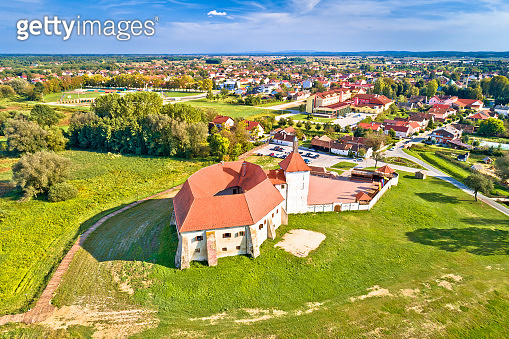 Town of Durdevac aerial view, Podravina region of Croatia (1064312096 ...