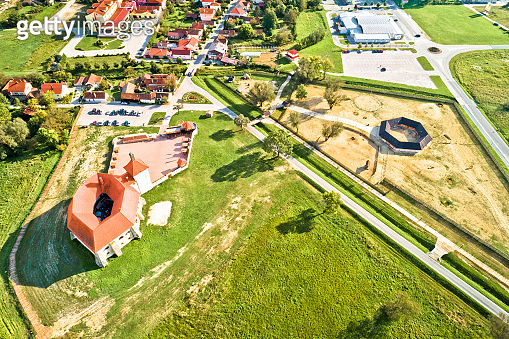 Town of Durdevac landmarks aerial view, Podravina region of Croatia ...