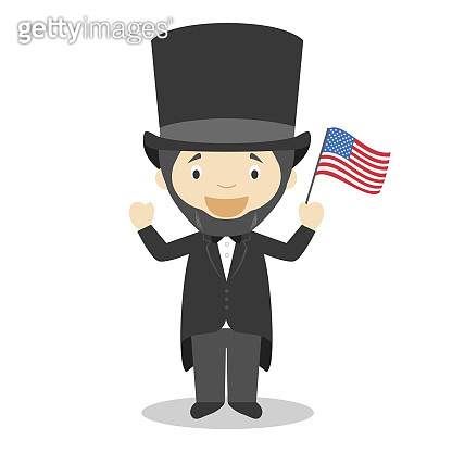 Abraham Lincoln cartoon character. Vector Illustration. Kids History ...
