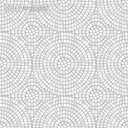 Abstract mosaic seamless pattern. Fragments of a circle laid out from ...