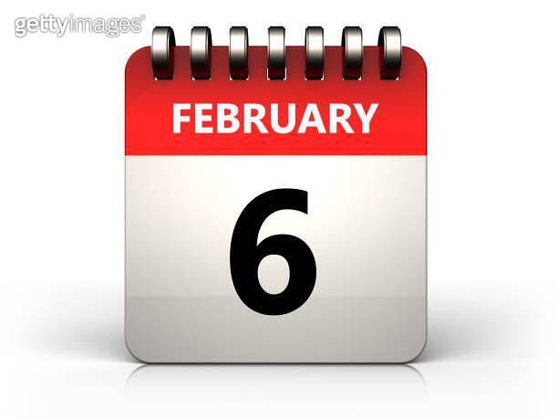 3d 6 february calendar 이미지 (1018075600) - 게티이미지뱅크