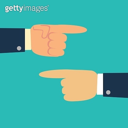 Hand with pointing finger left and right 이미지 (964166970) - 게티이미지뱅크