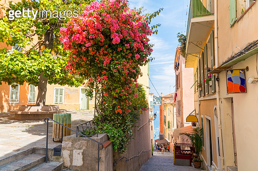 colorful buildings in Nice on french riviera, cote d'azur, southern ...
