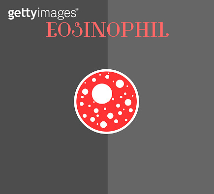 Eosinophil cell logo and icon style simple illustration in red and ...