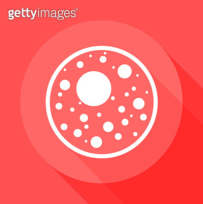 Eosinophil cell logo and icon style simple illustration in red and ...