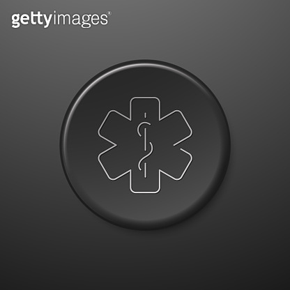 Emergency Line Icon. Black Push-Button (939048260) 일러스트, 무료 일러스트, 아이콘 ...