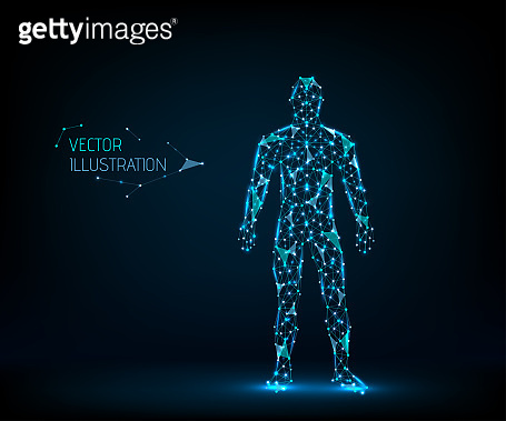 Man abstract. Human body low poly wireframe. (1049846352) 일러스트, 무료 일러스트 ...