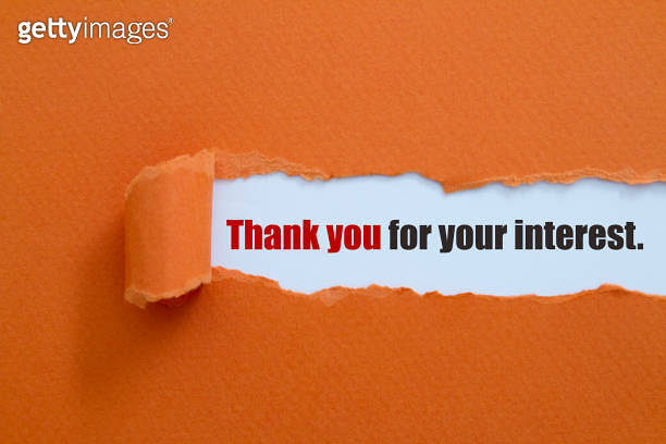 Thank you for your interest 이미지 (1031411886) - 게티이미지뱅크
