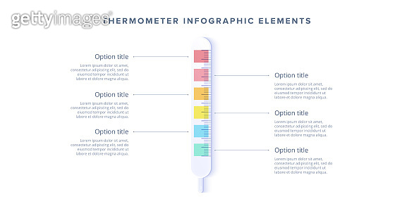 Medical thermometer step chart infographics. Clinical measuring bar ...