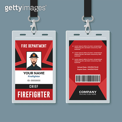 Firefighter ID card design template 이미지 (967537036) - 게티이미지뱅크
