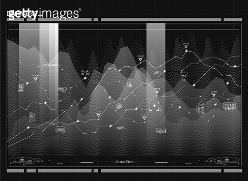 Data analysis visualization. Visual data complexity. Social network ...