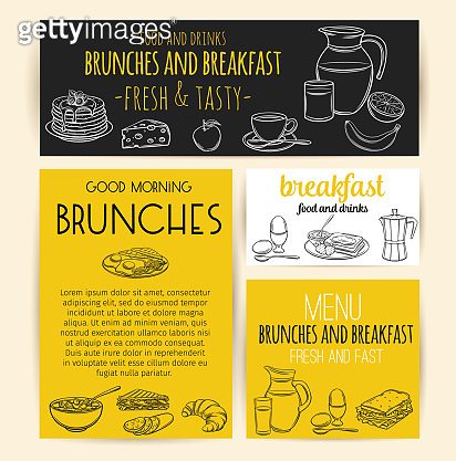 Breakfast Banners or Posters for menu design 이미지 (1014847350) - 게티이미지뱅크